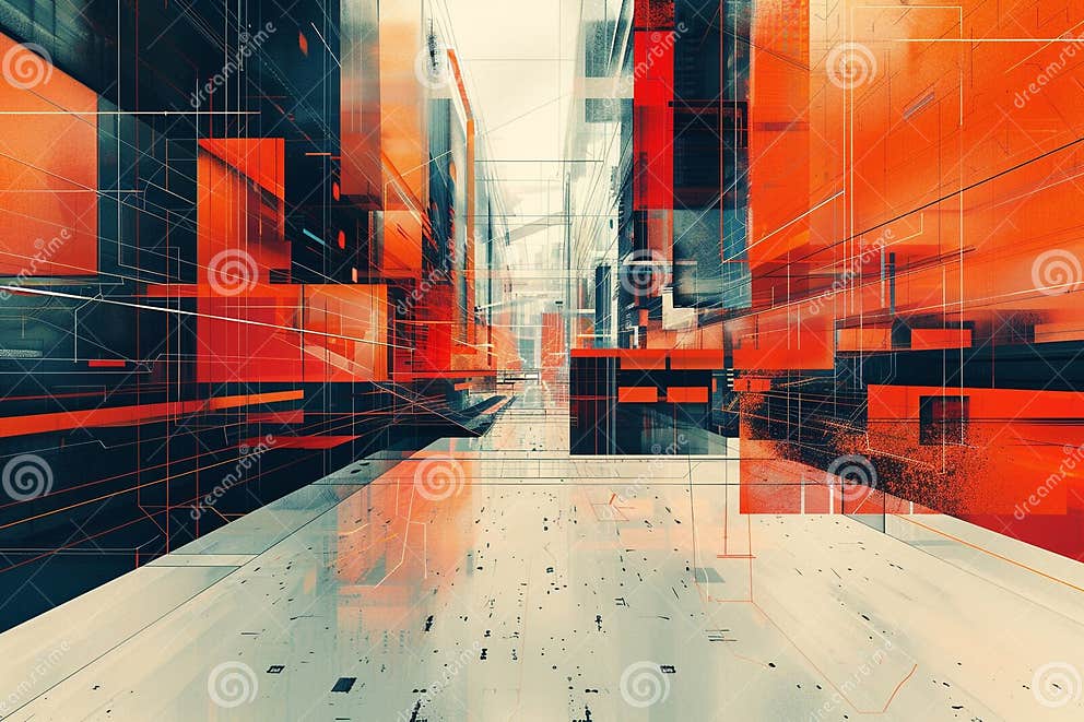 An Abstract Design Illustration Inspired by Architectural Forms, with ...