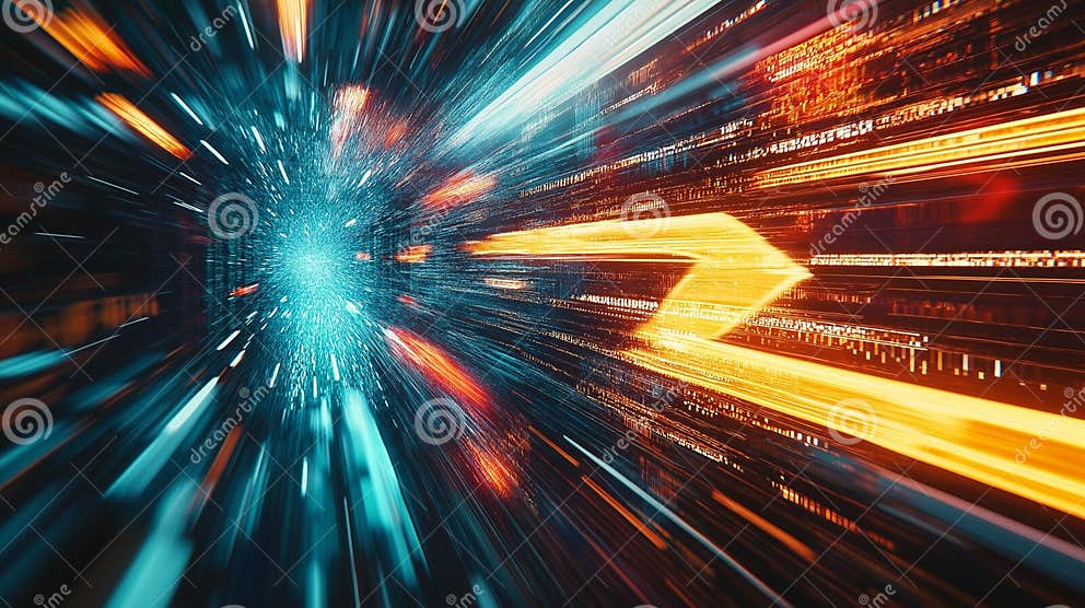 Abstract Design of Interlocking Arrows in Motion, Representing the Flow ...