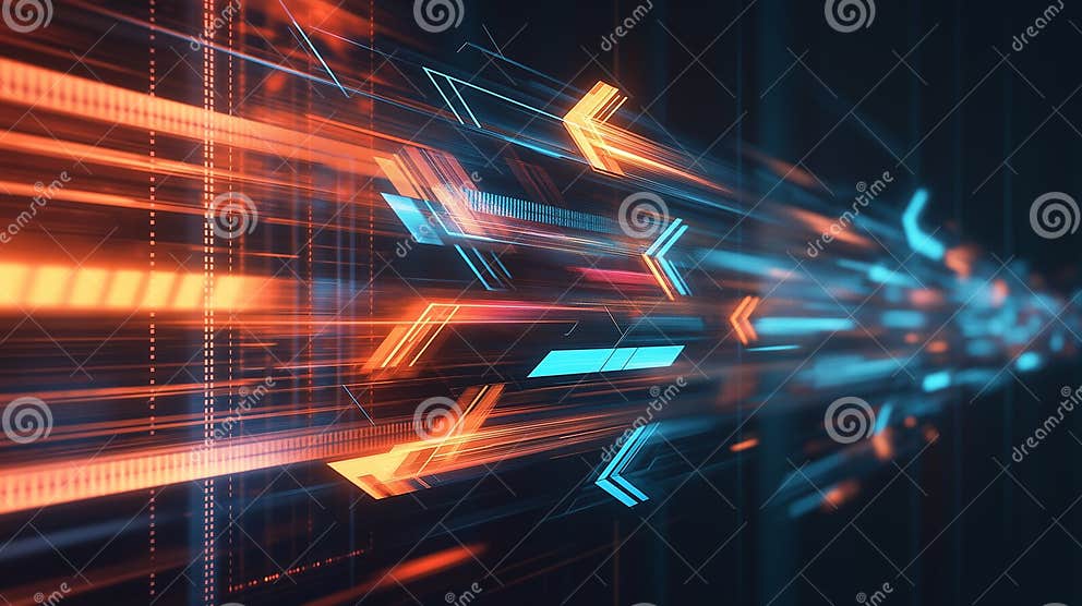 Abstract Design of Interlocking Arrows in Motion, Representing the Flow ...