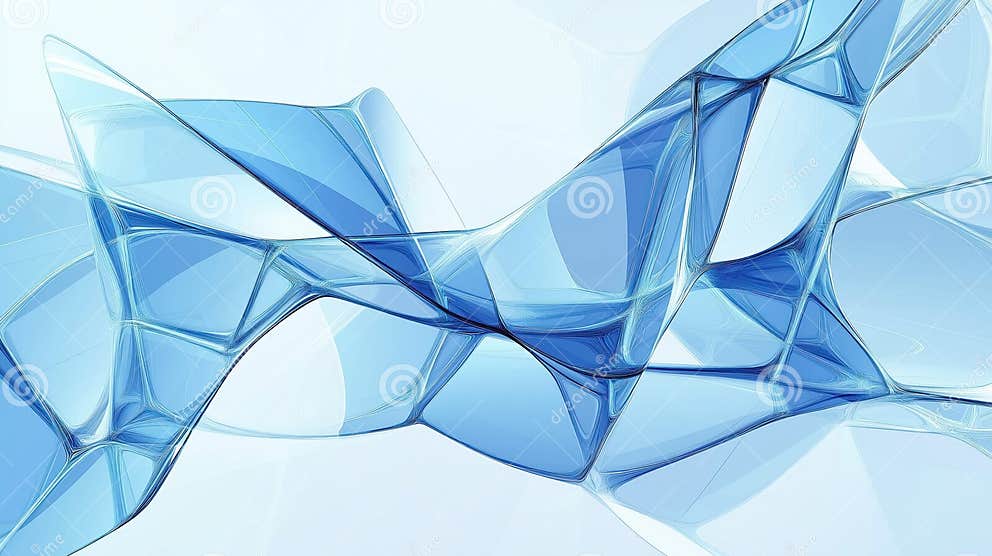 Abstract Design with Light Blue Transparent Shapes. Dynamic Forms ...