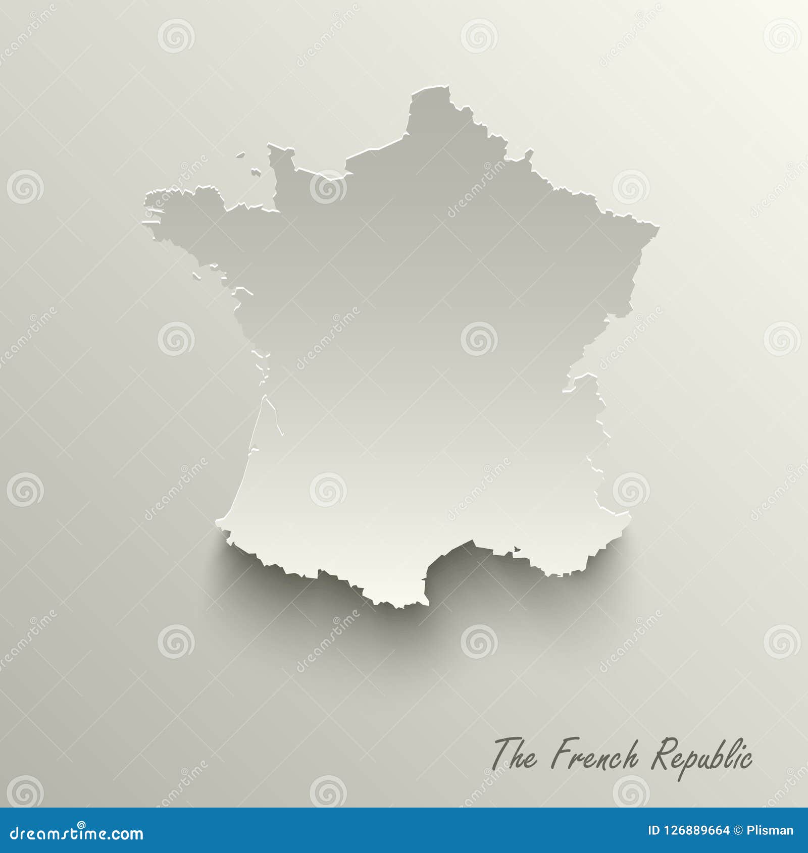 French Republic Map And Official Flag Icon. France Political Map ...
