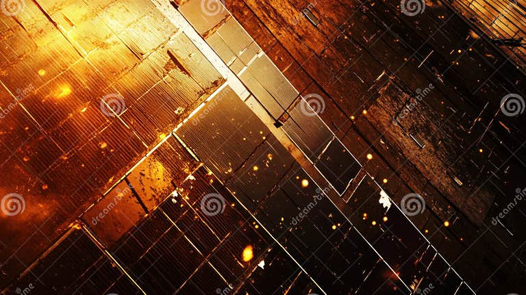 Abstract Design with Metallic Textures and Lighting Stock Illustration ...