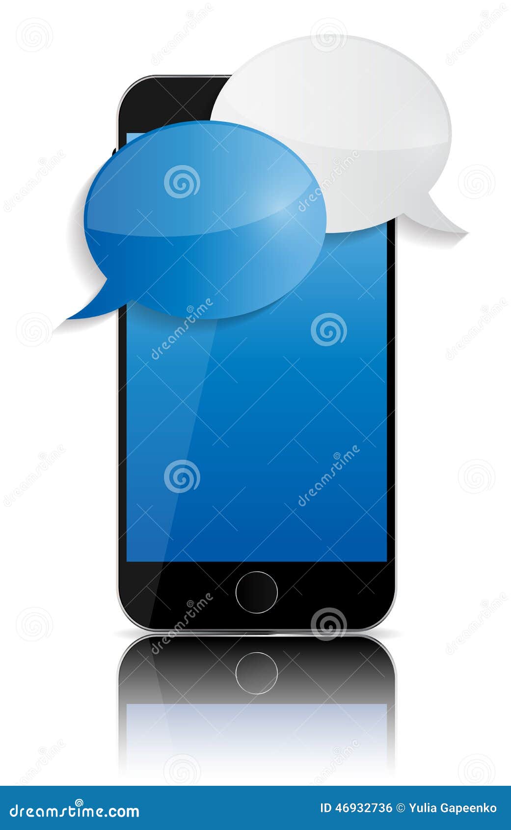 Abstract Design Mobile Phone with Speech Bubbles. Stock Vector ...