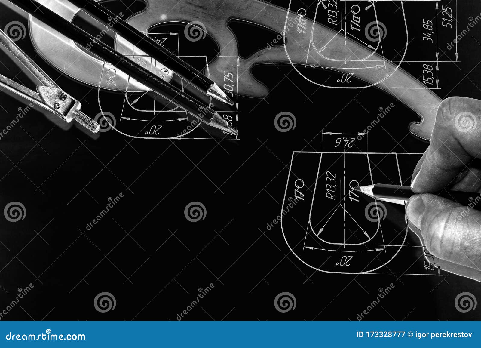 Abstract Design of Modern Industrial Drawing, Technology, Business ...