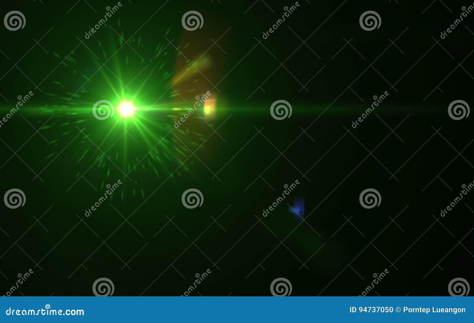 Green Lens Flare Artifacts Over Black Background For Overlay Royalty ...