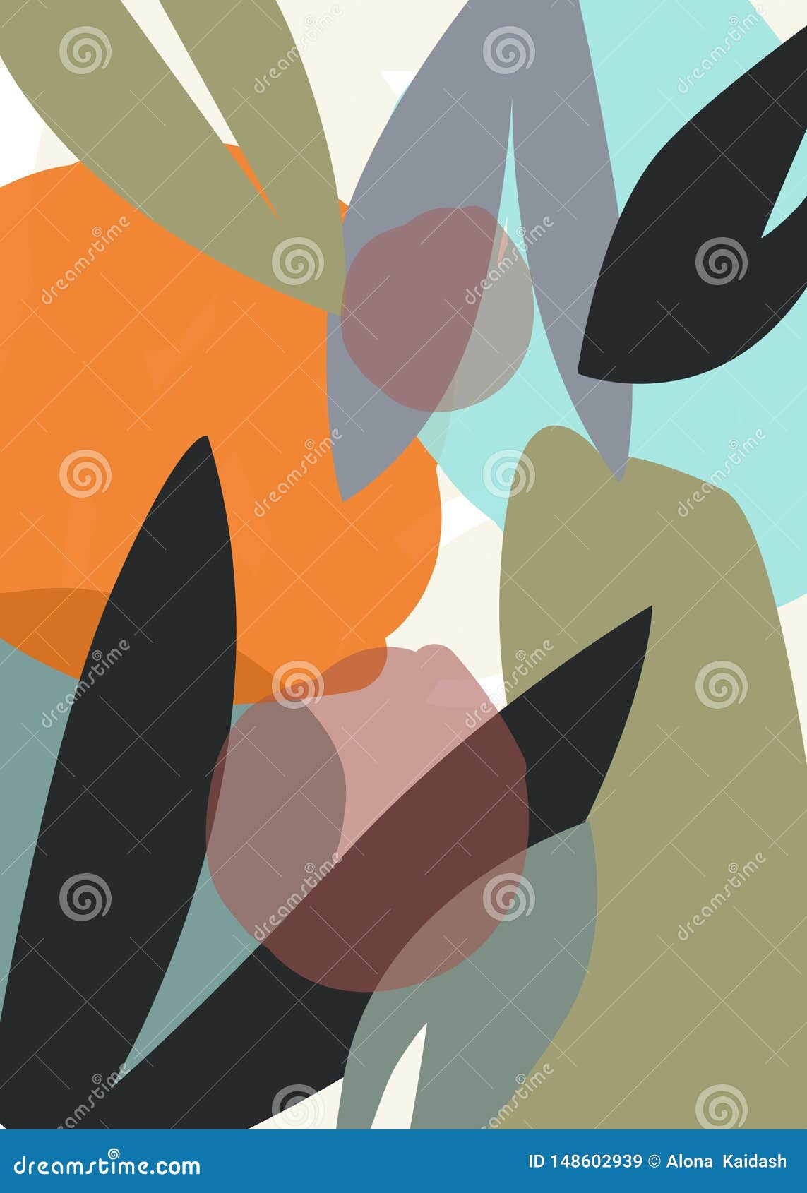 Abstract Design with Nature-inspired and Abstract Shapes. Stock Vector ...