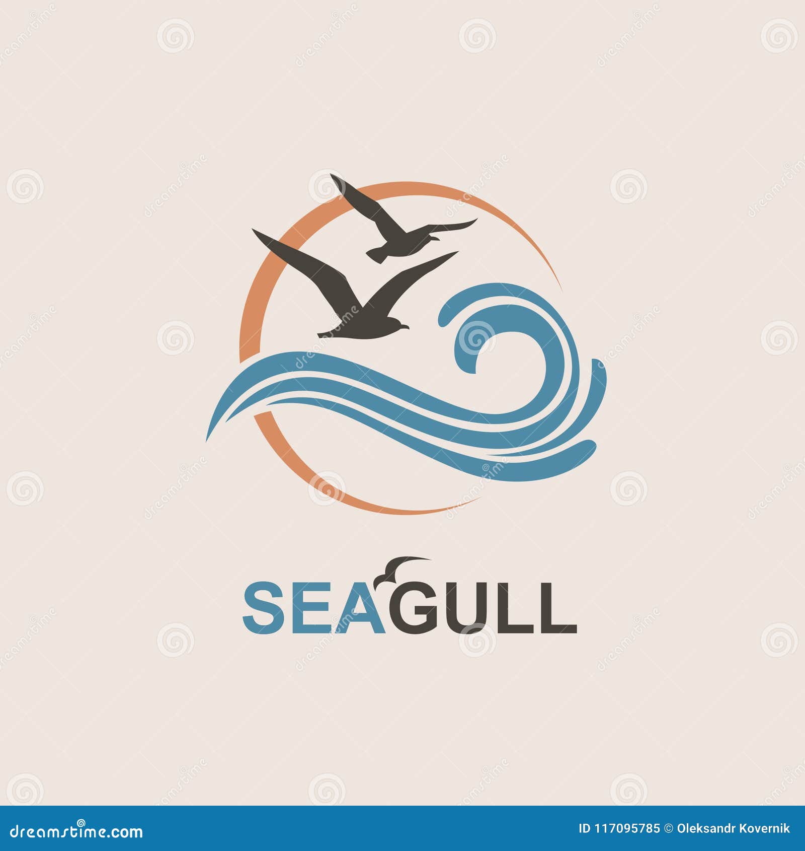 Seagull logo design stock vector. Illustration of liquid - 117095785