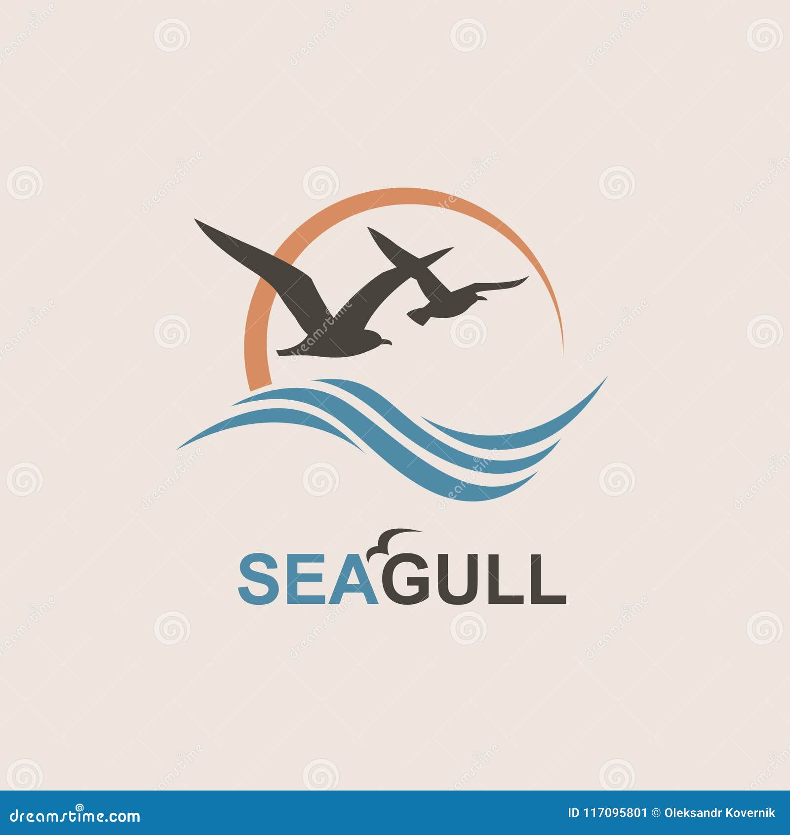 Seagull logo design stock vector. Illustration of moisture - 117095801