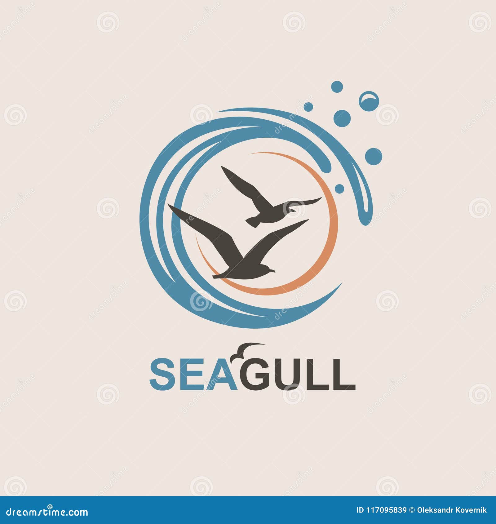 Seagull logo design stock vector. Illustration of moisture - 117095839