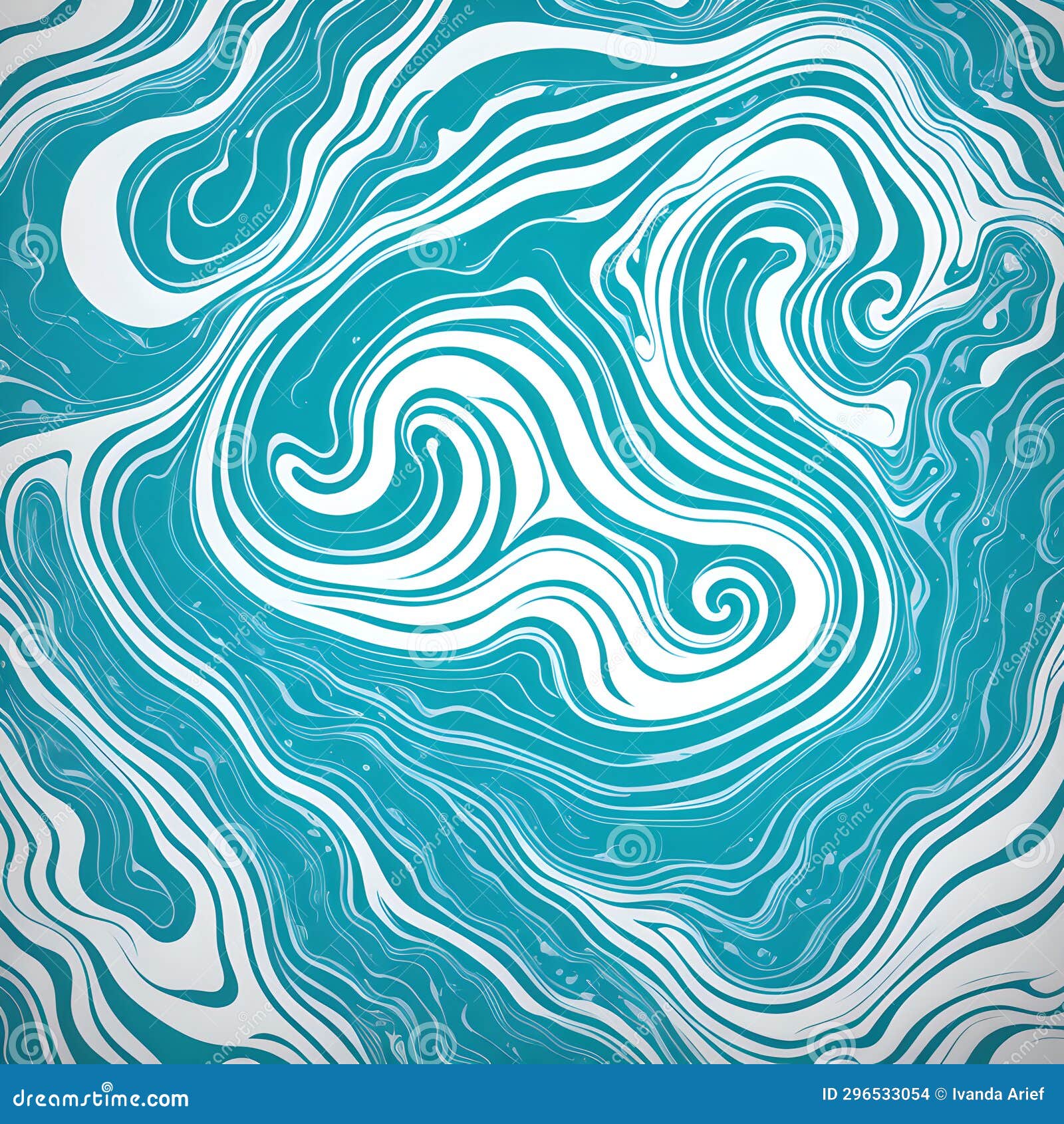 Abstract Design Ocean Water Blue White Stock Illustration ...