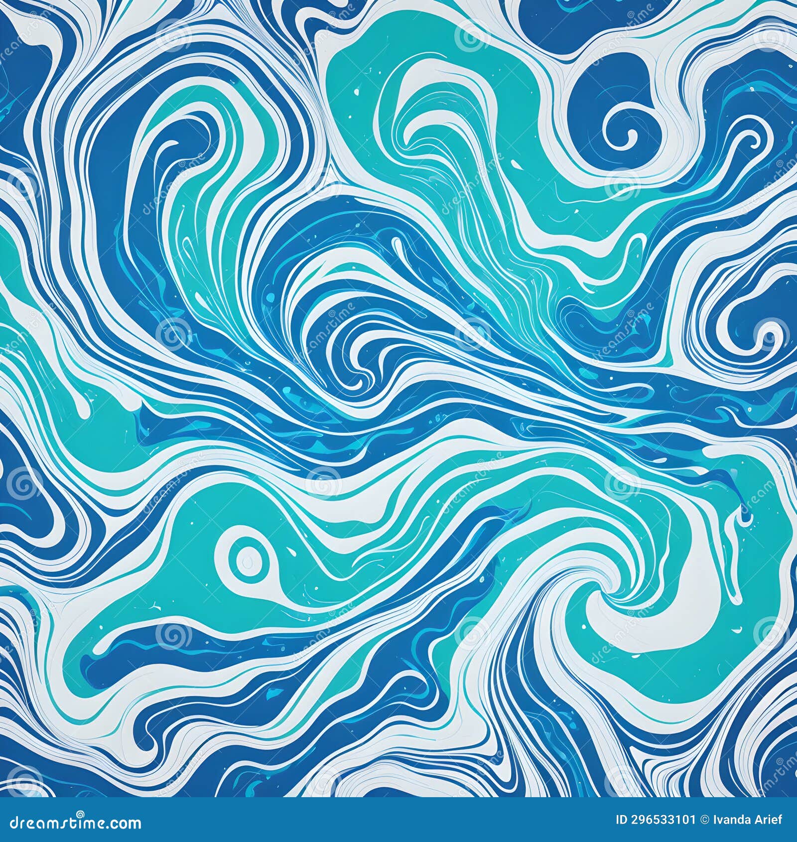 Abstract Design Ocean Water Blue White Stock Illustration ...