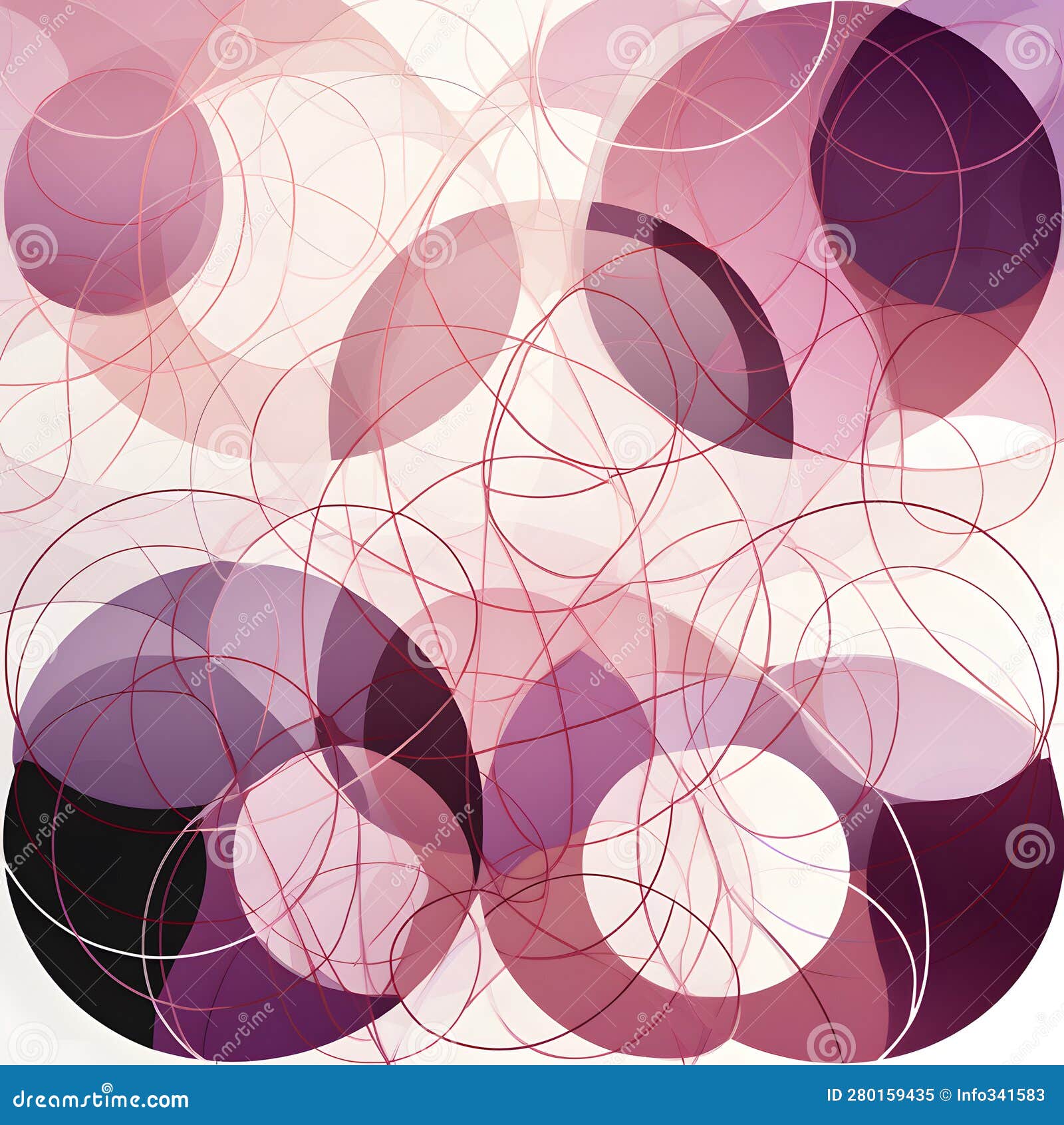 An Abstract Design of Overlapping Circles in Shades of Pu One ...