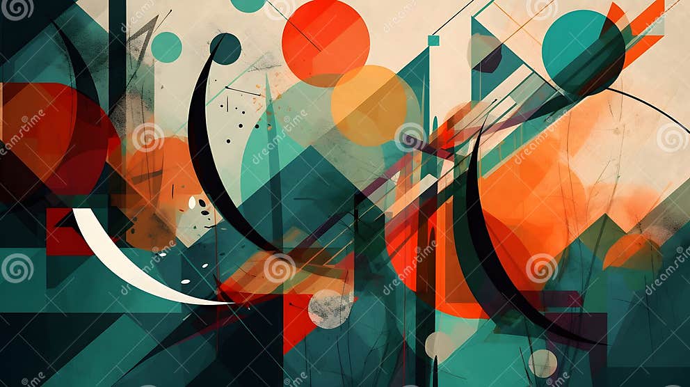 An Abstract Design with Overlapping Shapes and Colors Three Generative ...