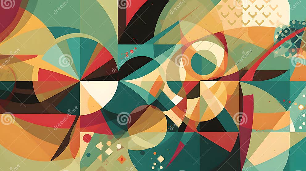An Abstract Design with Overlapping Shapes and Colors Two Generative AI ...