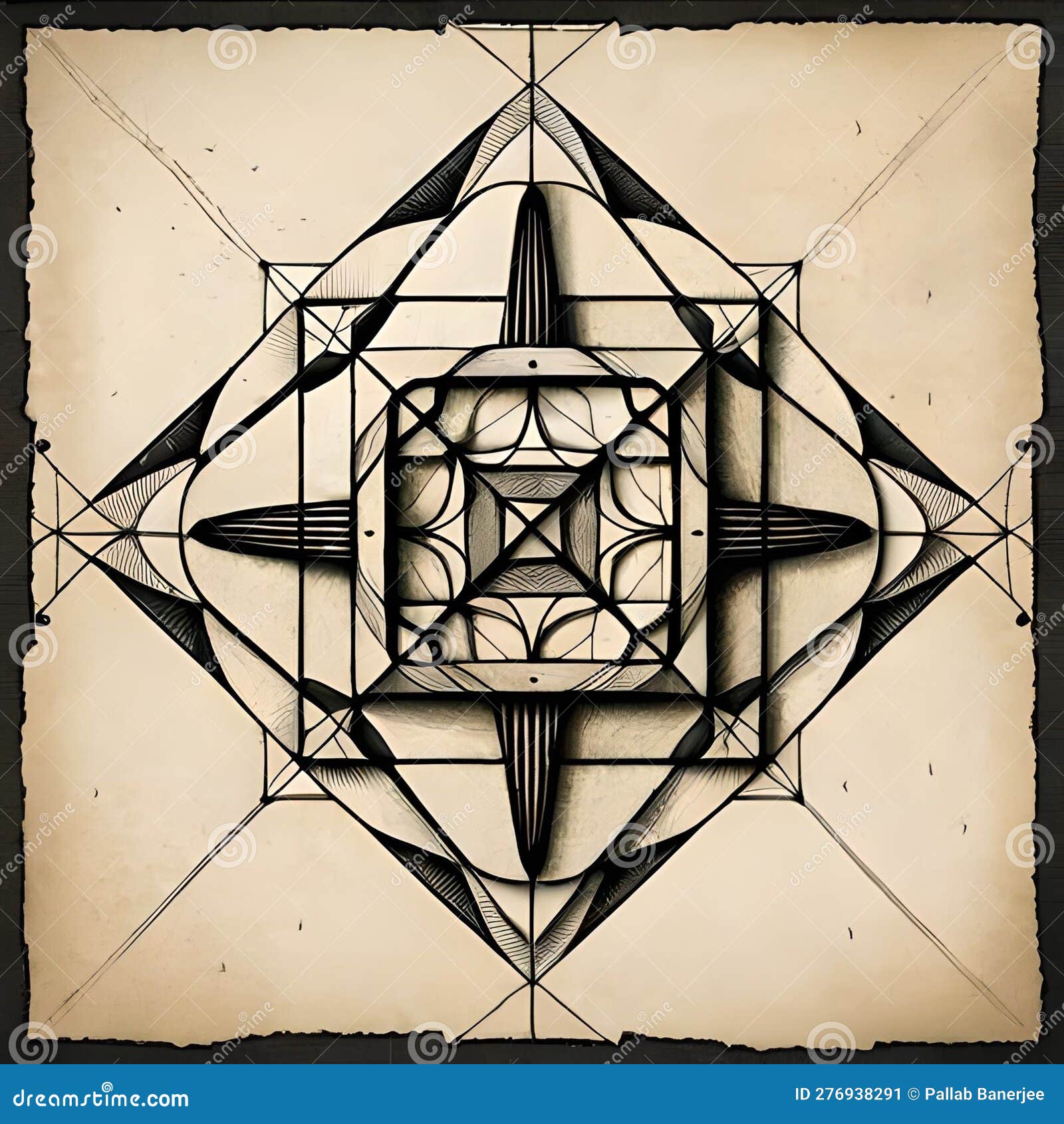 Abstract Design Pattern in Da Vinci Style Stock Illustration ...