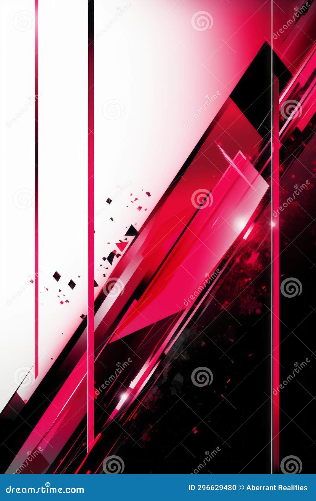 Abstract Design with Red and Black Lines on a White Background Stock ...