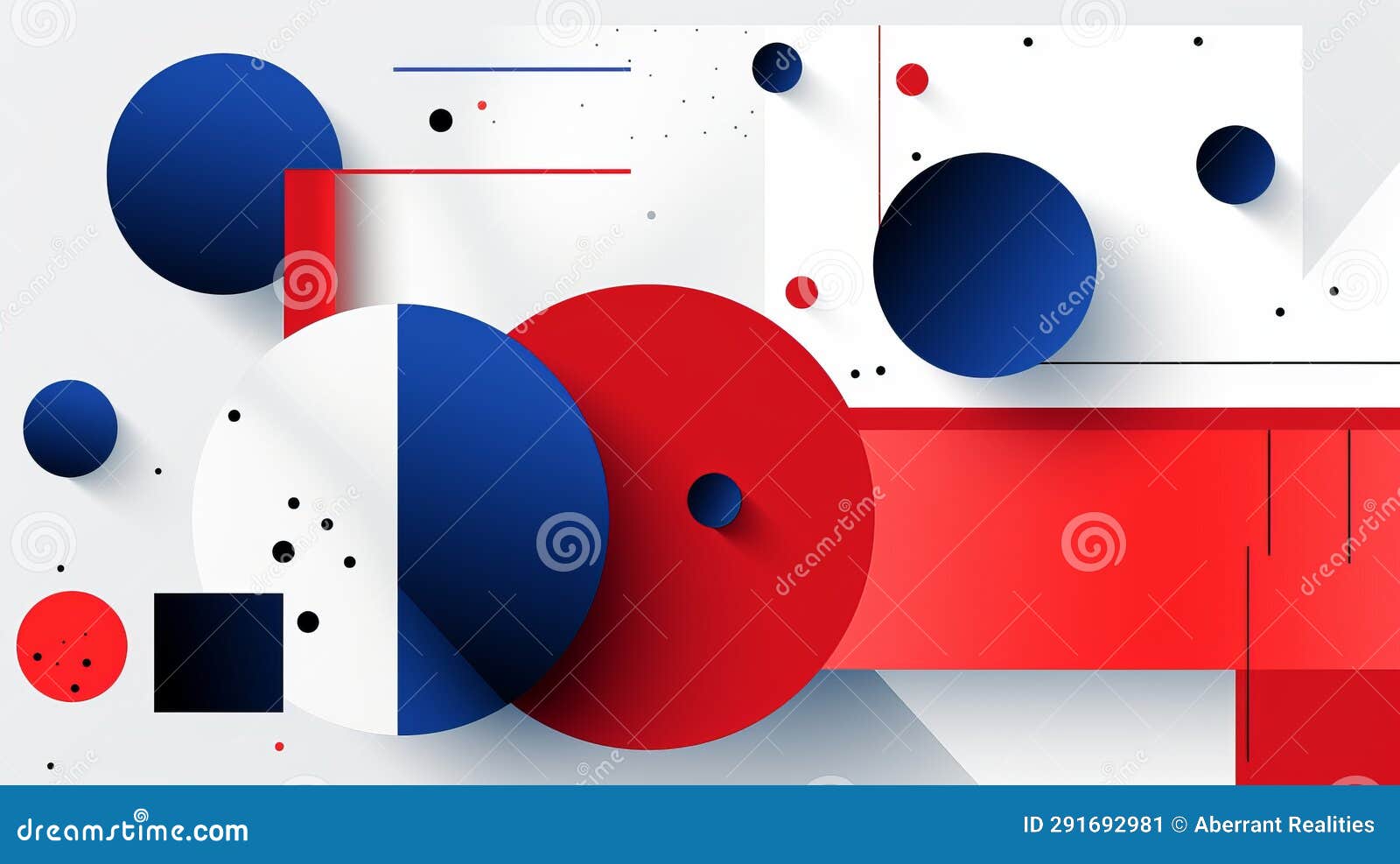 An Abstract Design with Red White and Blue Circles Stock Illustration ...