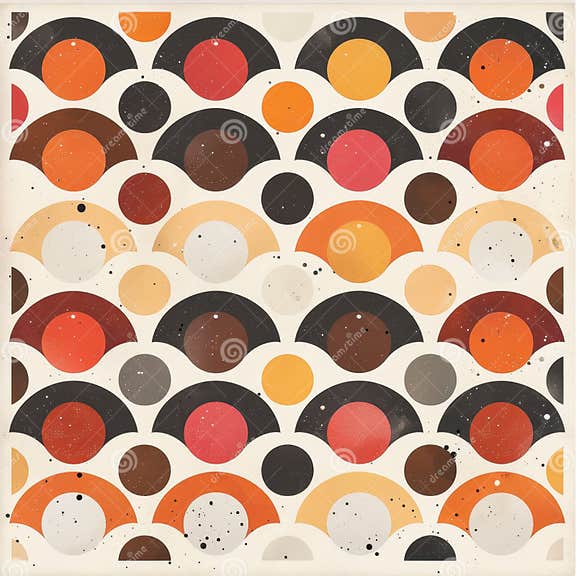 Abstract Geometric Pattern with Circles and Arcs Stock Illustration ...