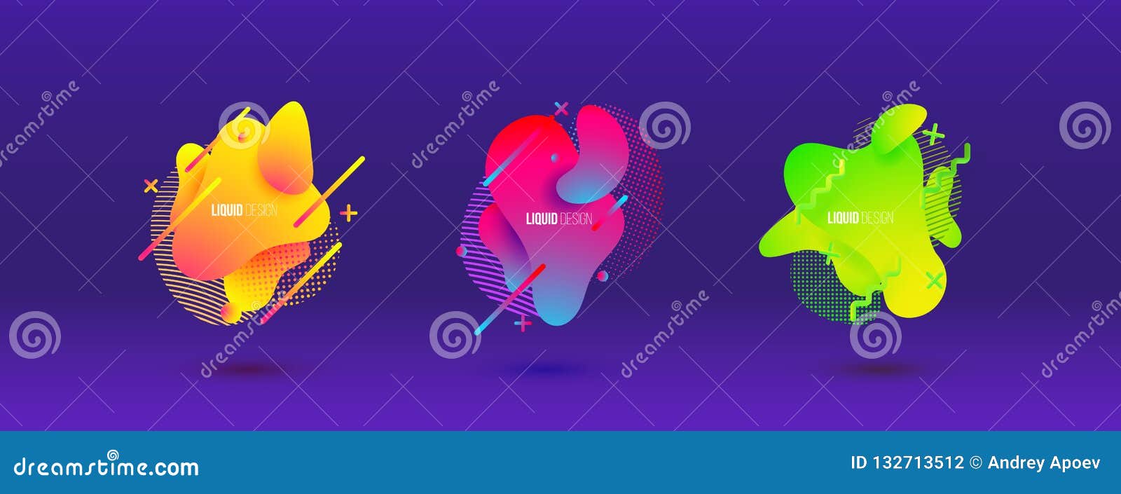Abstract Design Set of Liquid Shapes Stock Vector - Illustration of ...