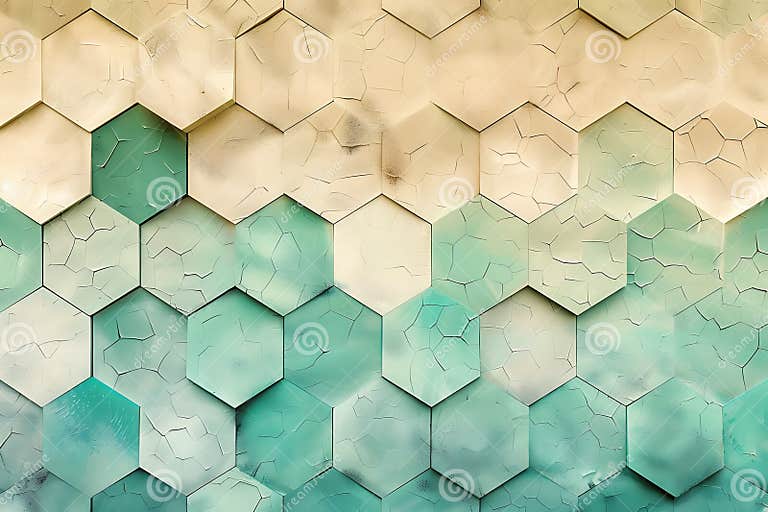 Abstract Design Featuring Interlocking Hexagons with Intricate Patterns ...