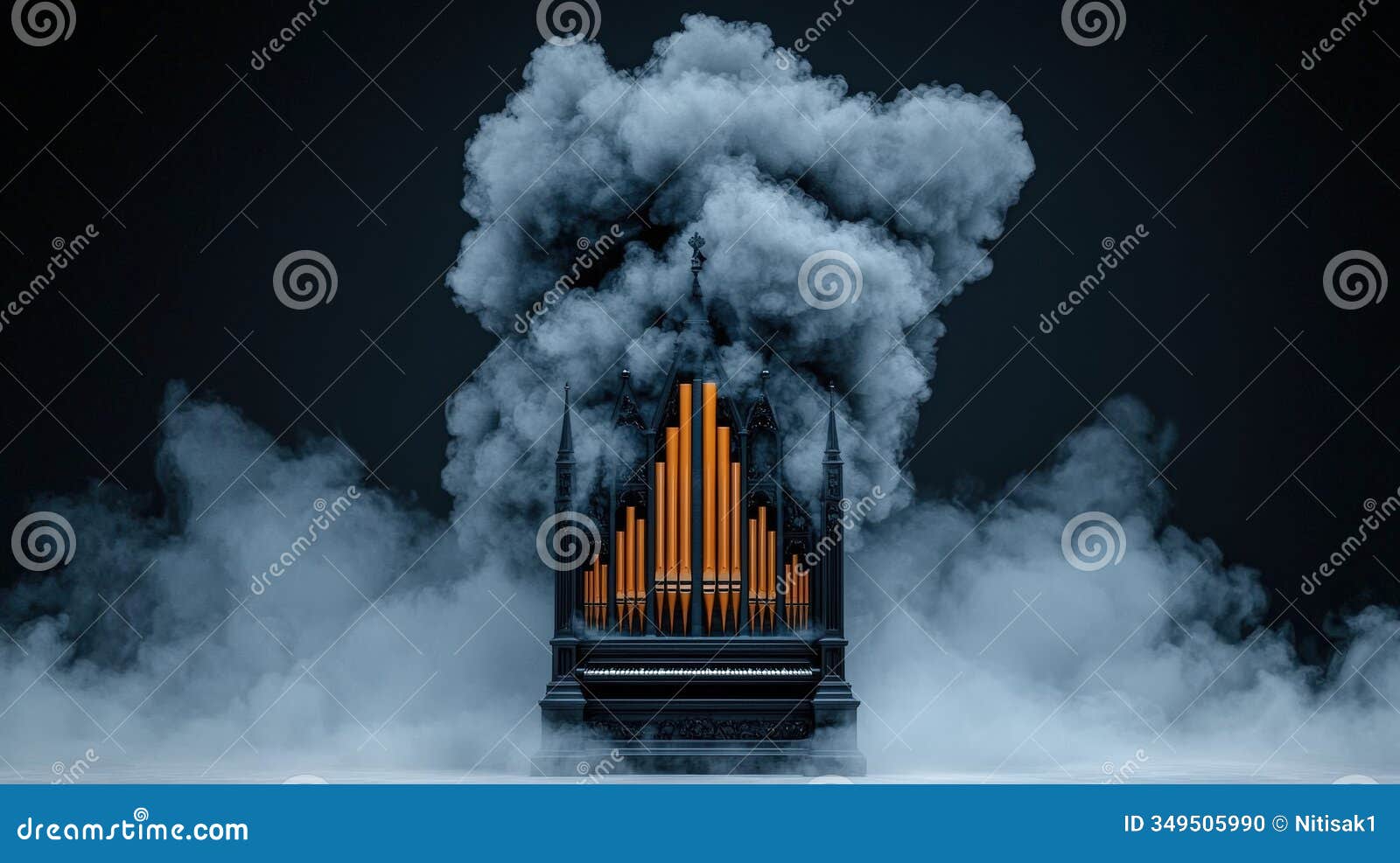 Abstract Design with Smoke and Orange Elements on a Dark Background ...