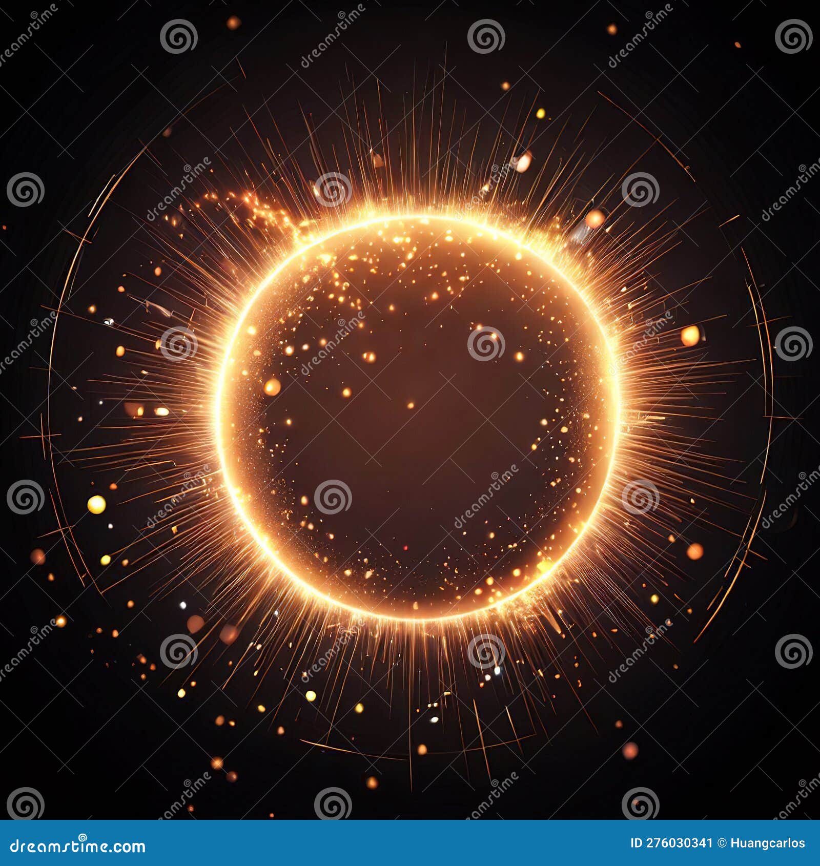 Abstract Design Sparks are Flying,round Frame with Text for Banner ...