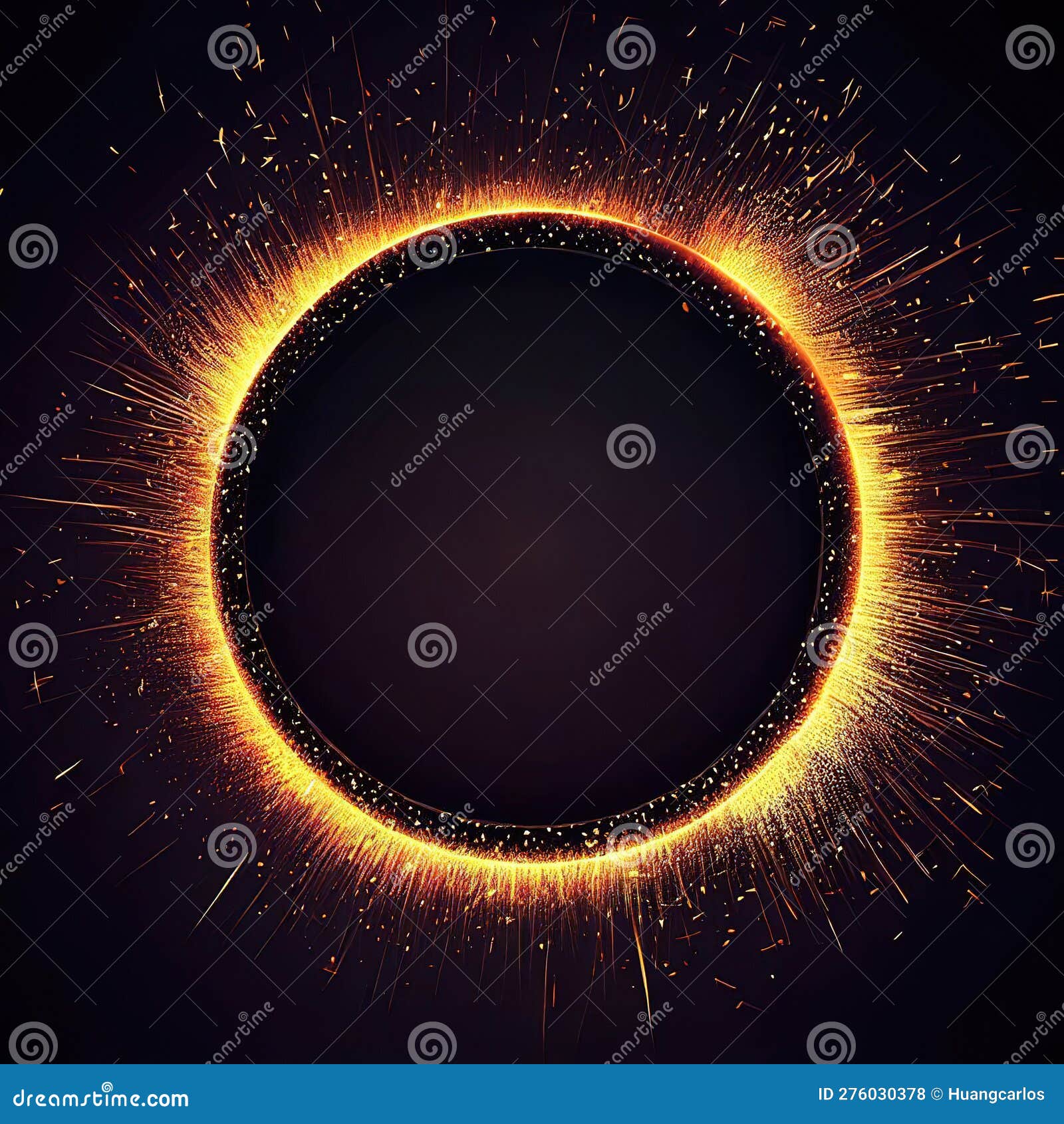 Abstract Design Sparks are Flying,round Frame with Text for Banner ...