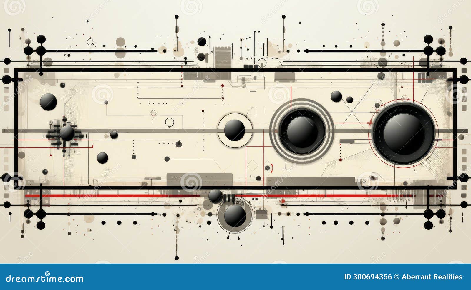 An Abstract Design with Speakers on a Beige Background Stock ...