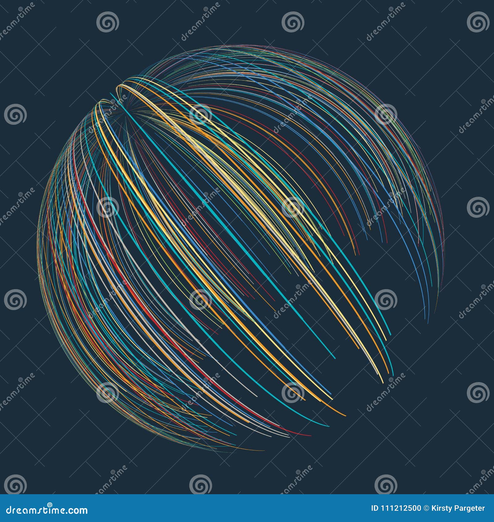 Abstract Design of Sphere of Lines Stock Vector - Illustration of ...