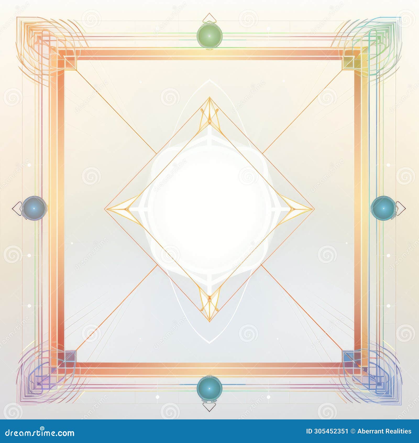 An Abstract Design with a Square Frame and a Circle in the Center Stock ...