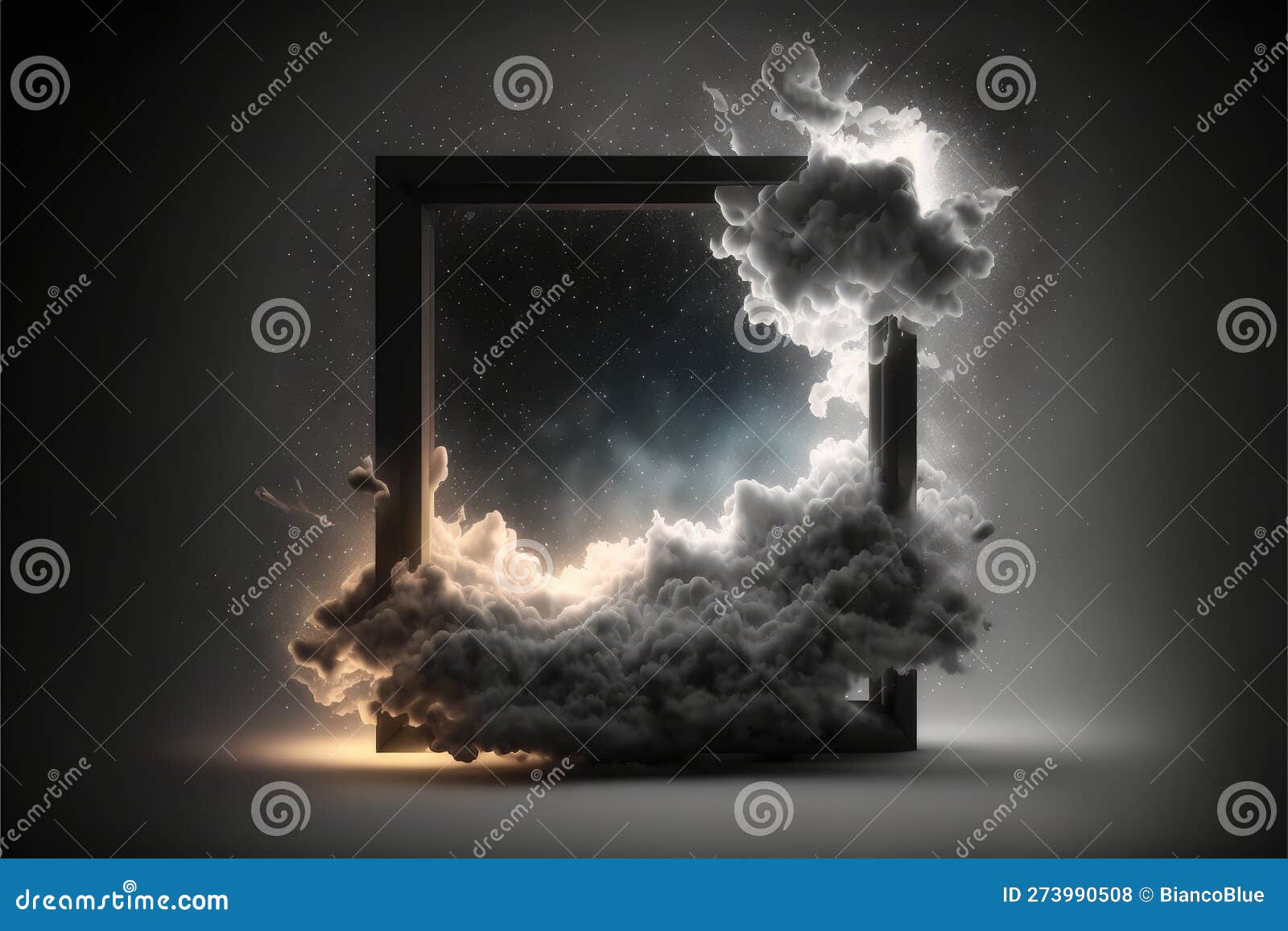 Abstract Design of Square Shape Clouds with Dying Colorful Particles ...