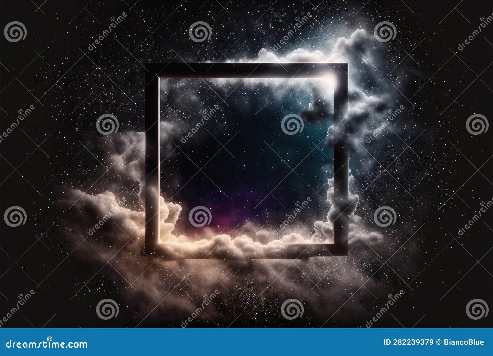 Abstract Design of Square Shape Clouds with Dying Colorful Particles ...