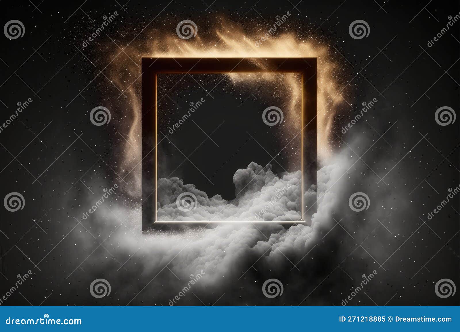 Abstract Design of Square Shape Clouds with Dying Colorful Particles ...