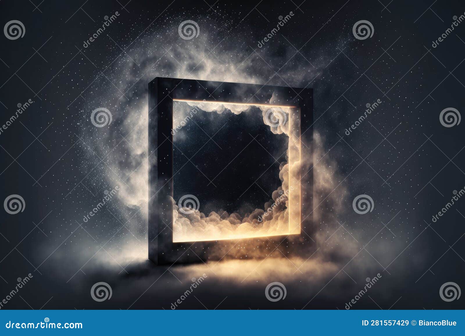 Abstract Design of Square Shape Clouds with Dying Colorful Particles ...