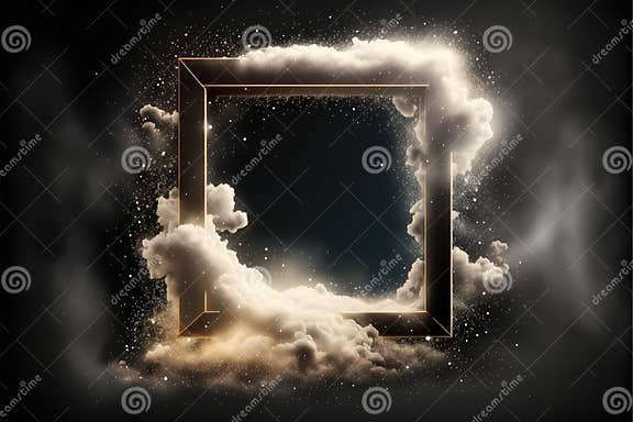 Abstract Design of Square Shape Clouds with Dying Colorful Particles ...