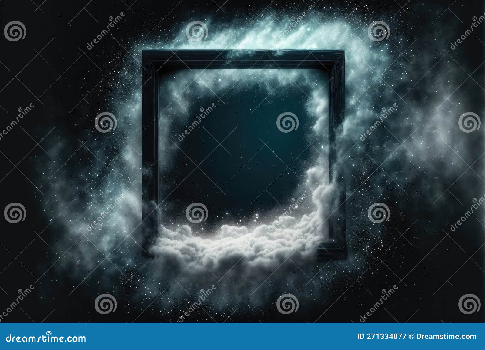 Abstract Design of Square Shape Clouds with Dying Colorful Particles ...
