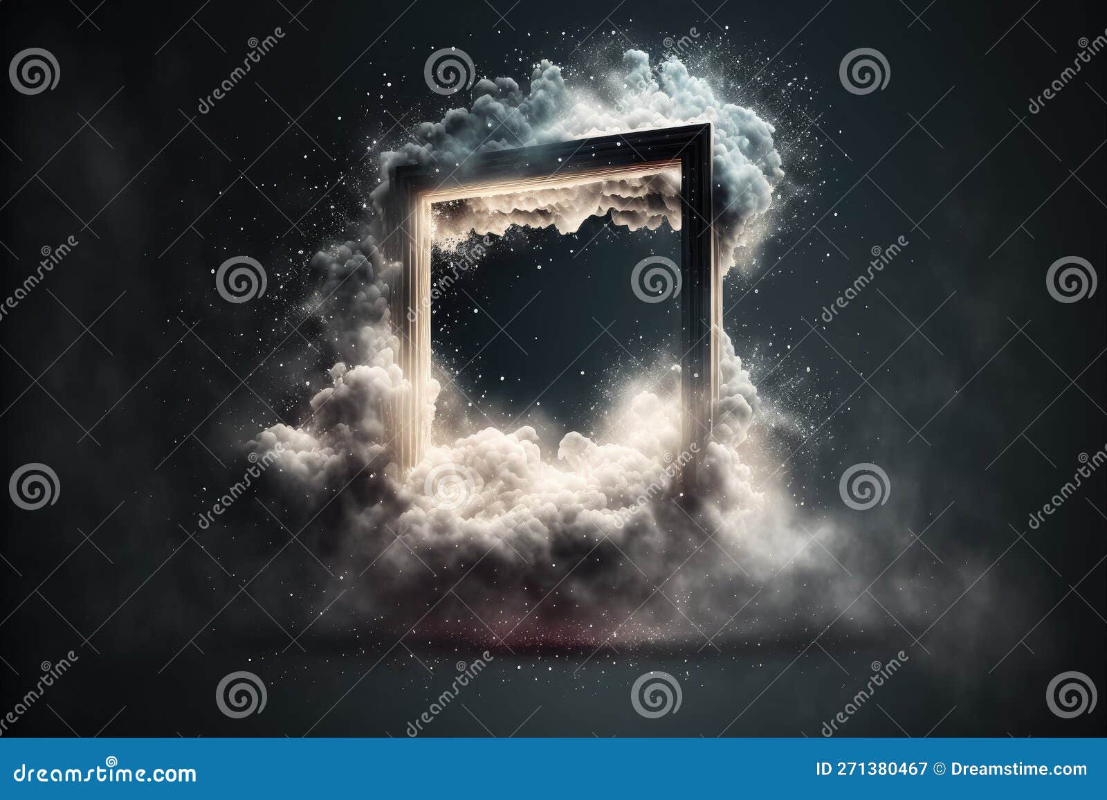 Abstract Design of Square Shape Clouds with Dying Colorful Particles ...