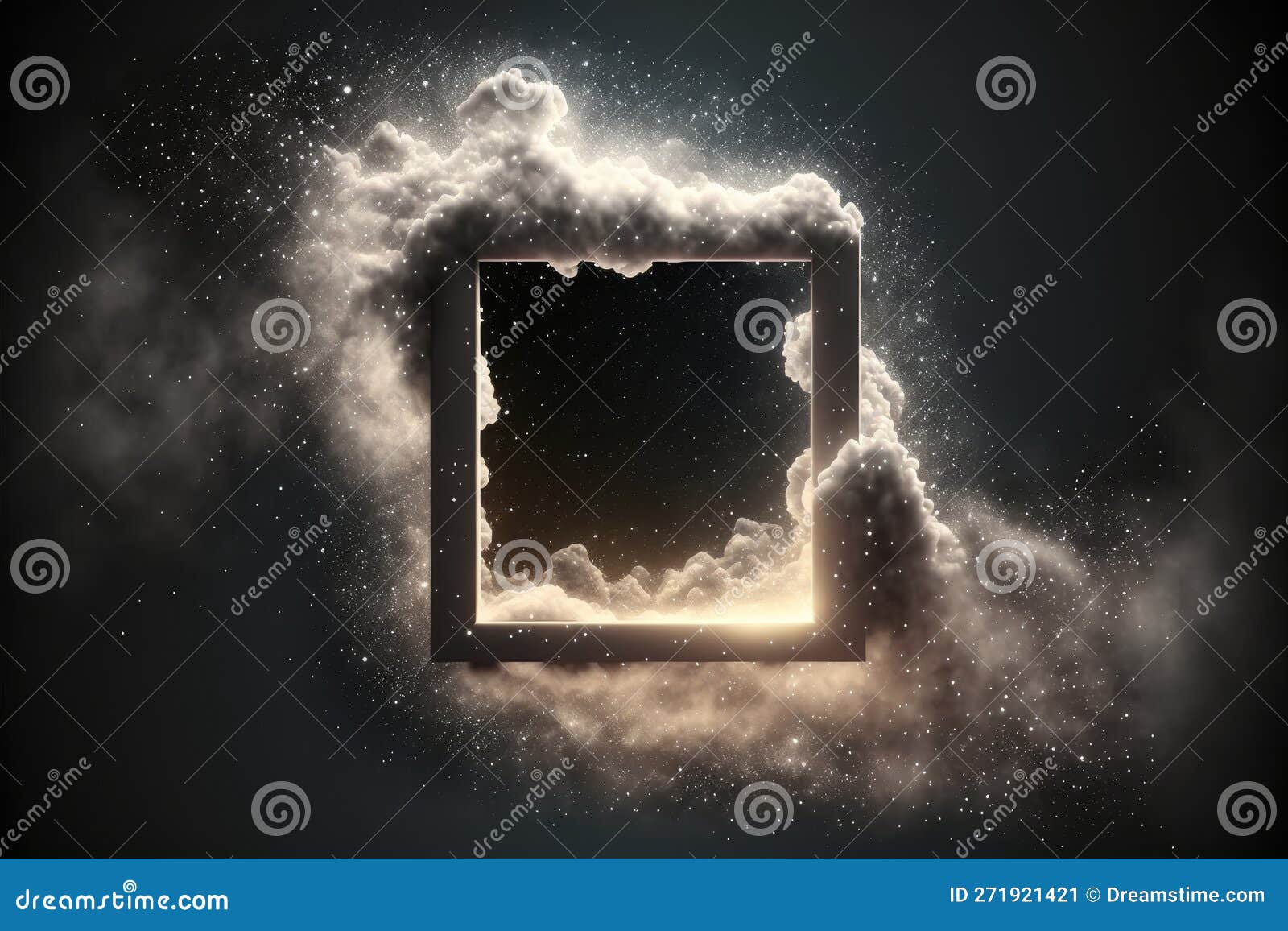 Abstract Design of Square Shape Clouds with Dying Colorful Particles ...