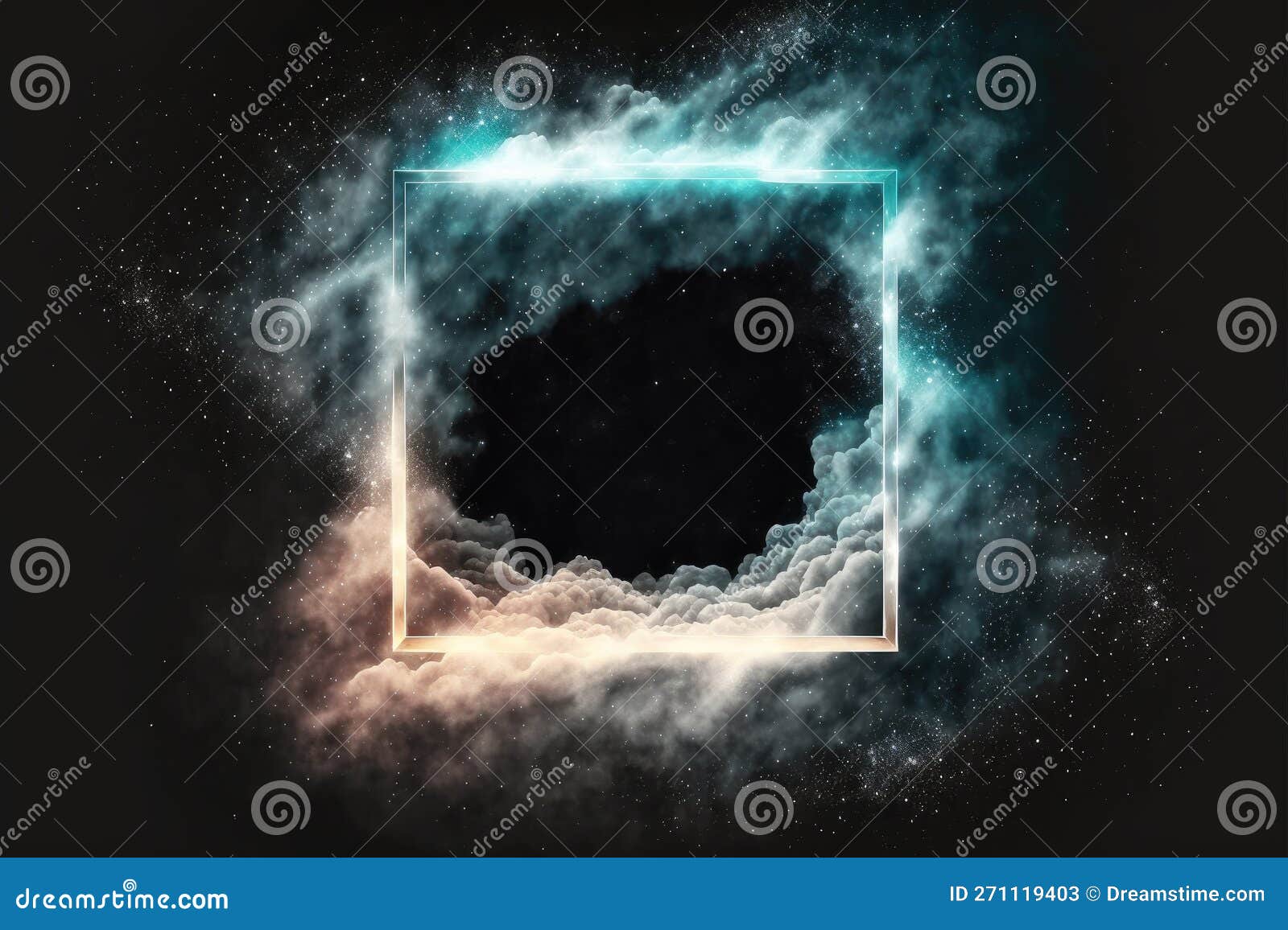 Abstract Design of Square Shape Clouds with Dying Colorful Particles ...