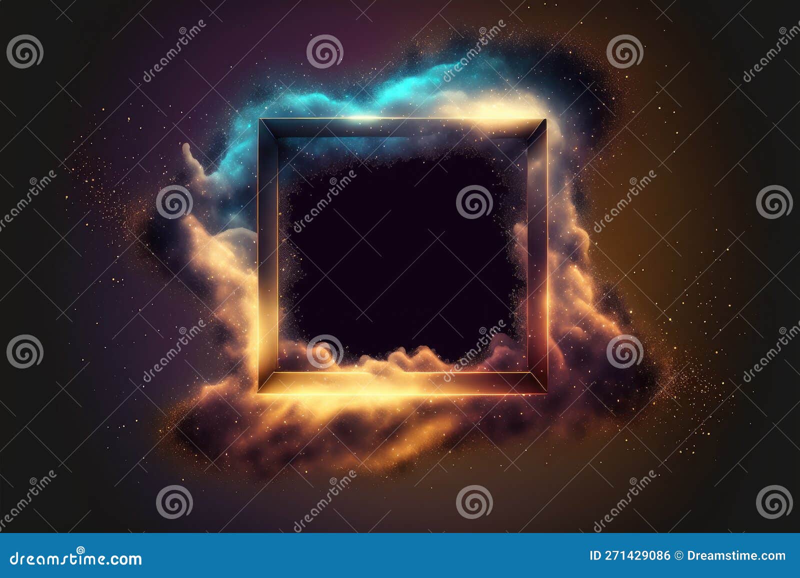 Abstract Design of Square Shape Clouds with Dying Colorful Particles ...