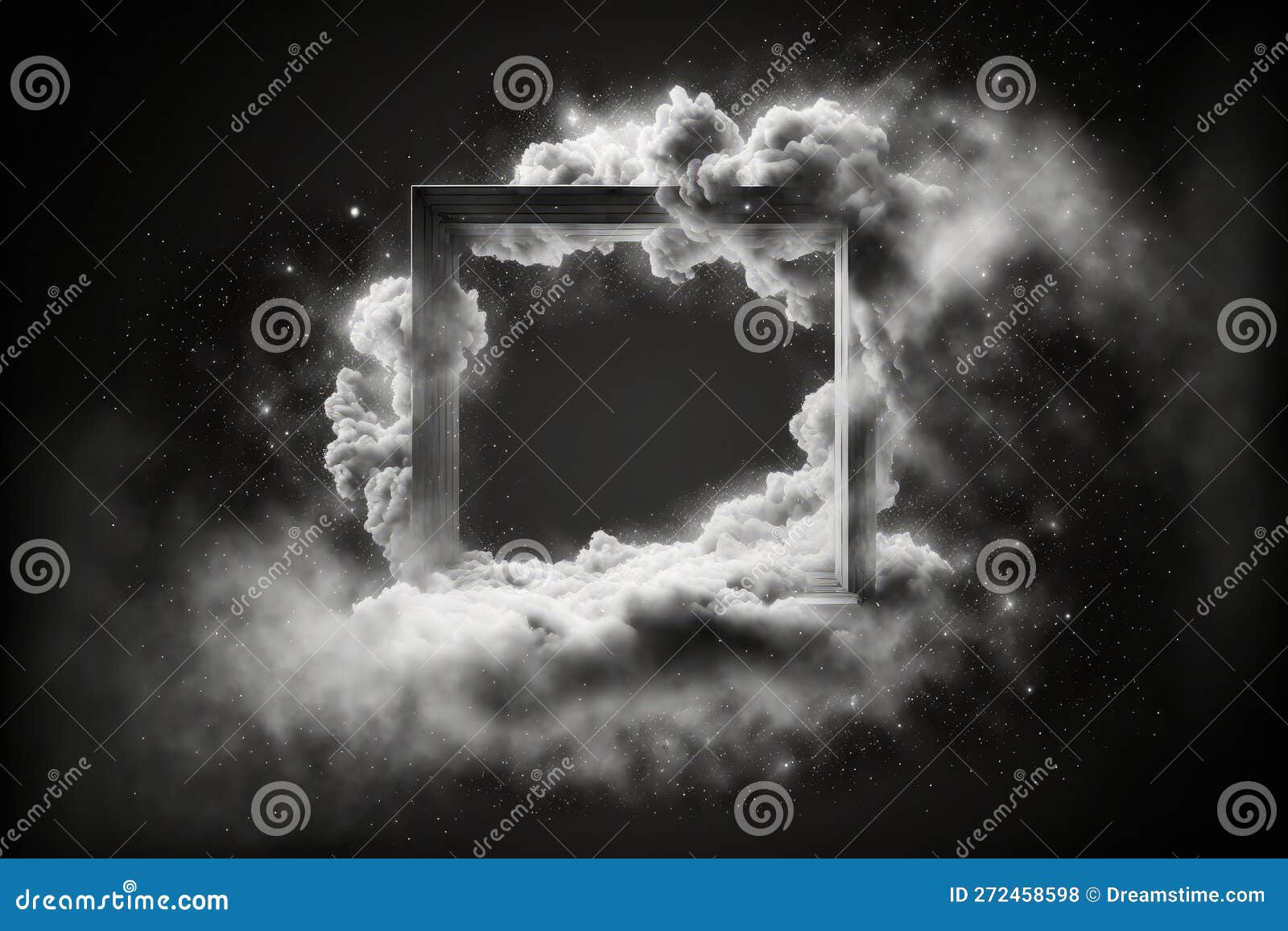 Abstract Design of Square Shape Clouds with Dying Colorful Particles ...