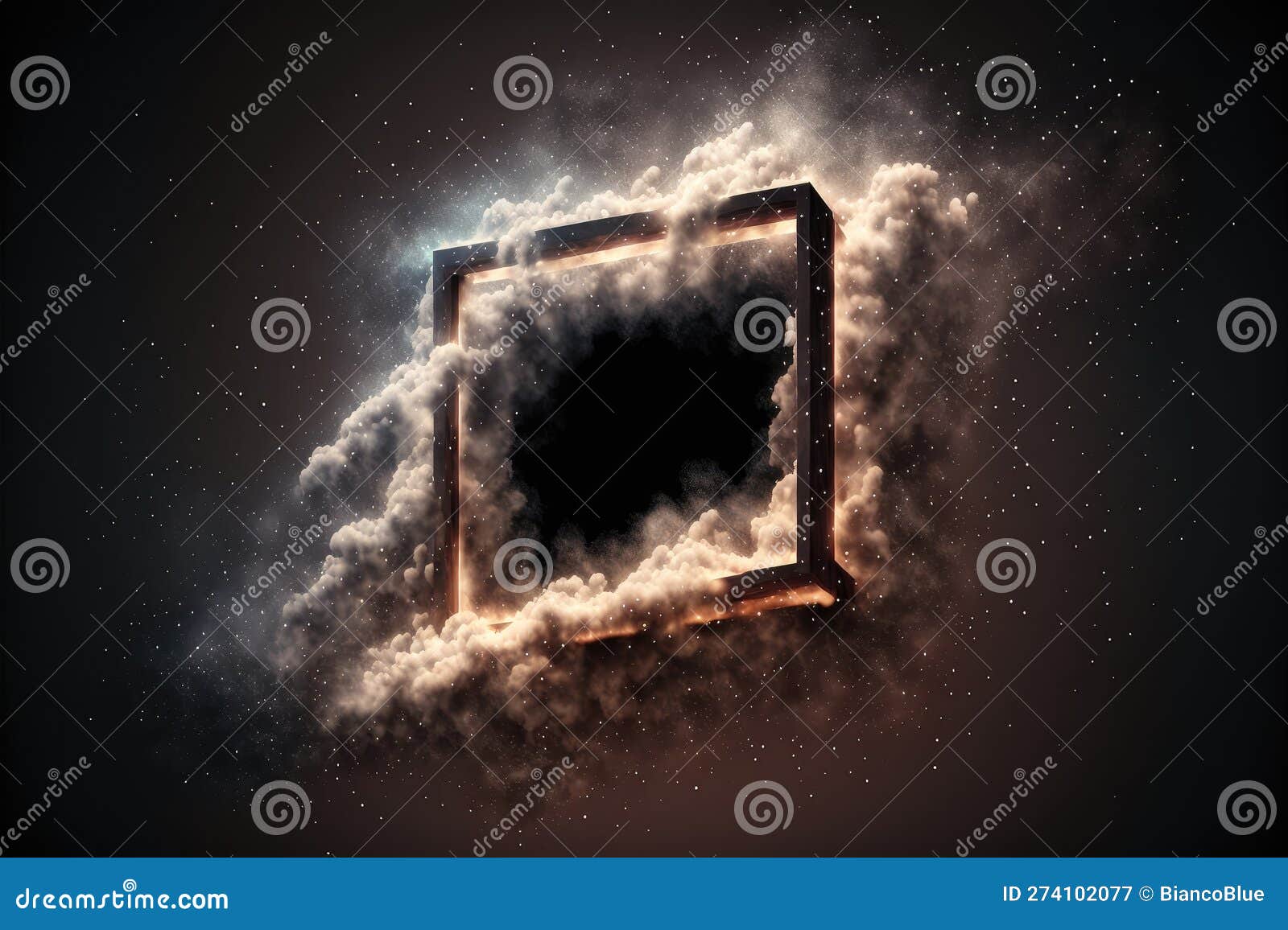 Abstract Design of Square Shape Clouds with Dying Colorful Particles ...