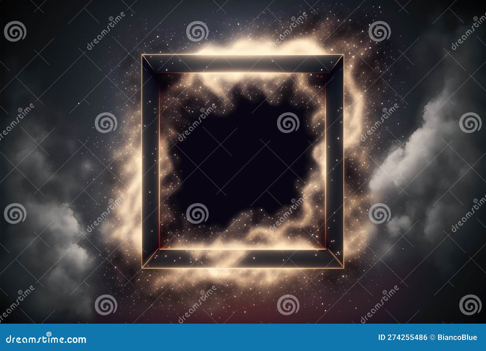 Abstract Design of Square Shape Clouds with Dying Colorful Particles ...