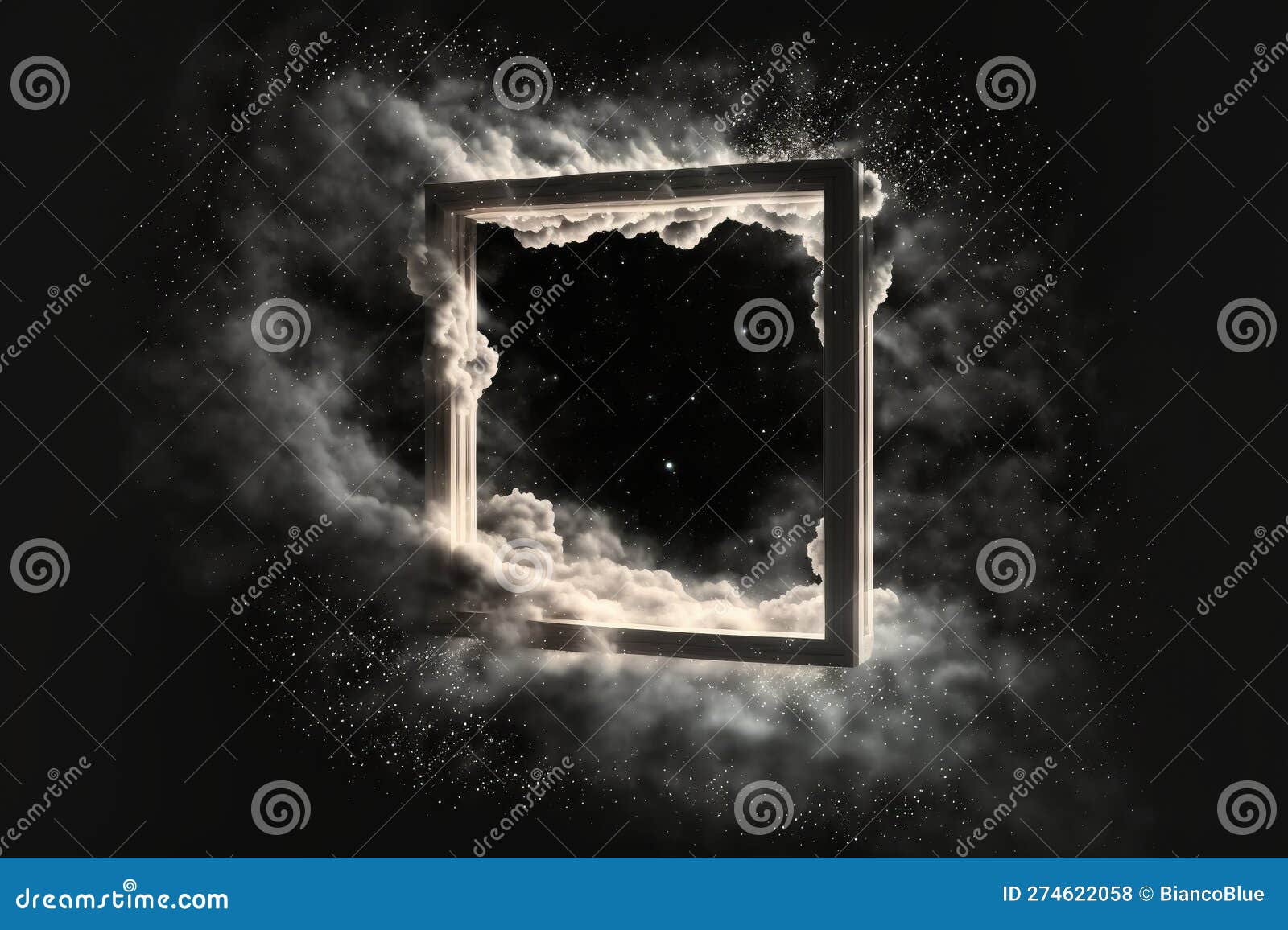 Abstract Design of Square Shape Clouds with Dying Colorful Particles ...