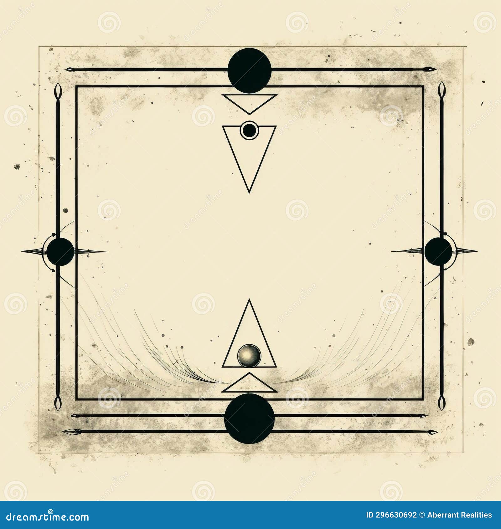 An Abstract Design with Three Triangles and a Circle in the Center ...