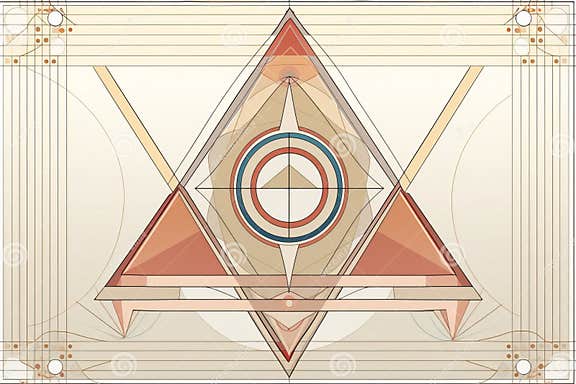 An Abstract Design with a Triangle in the Center Stock Illustration ...