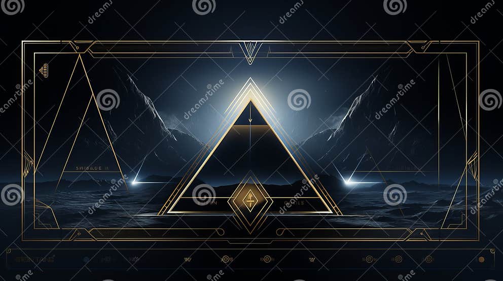 An Abstract Design with a Triangle in Front of a Dark Background Stock ...