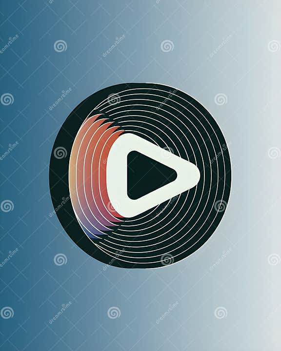 Abstract Design with Triangular Play Button and Gradient Colors Stock Illustration ...