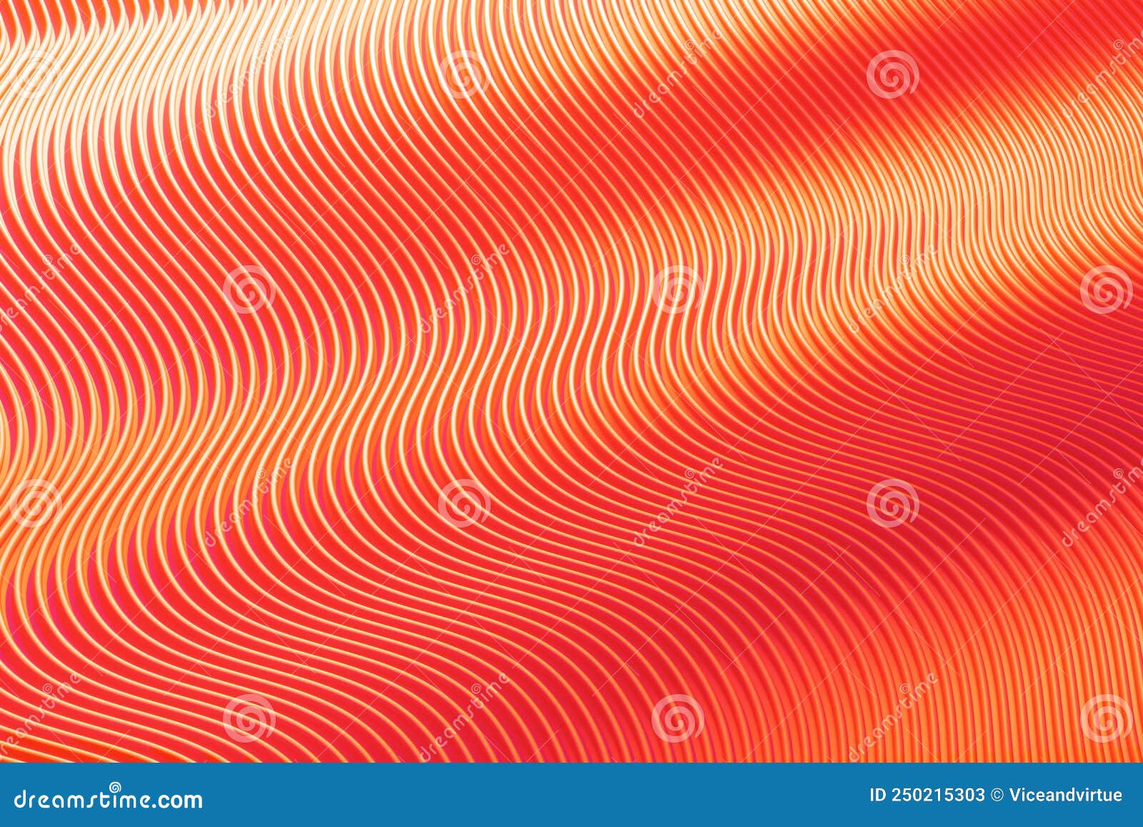 Abstract Design Wavy Background in Orange Color. 3D Rendering Stock ...