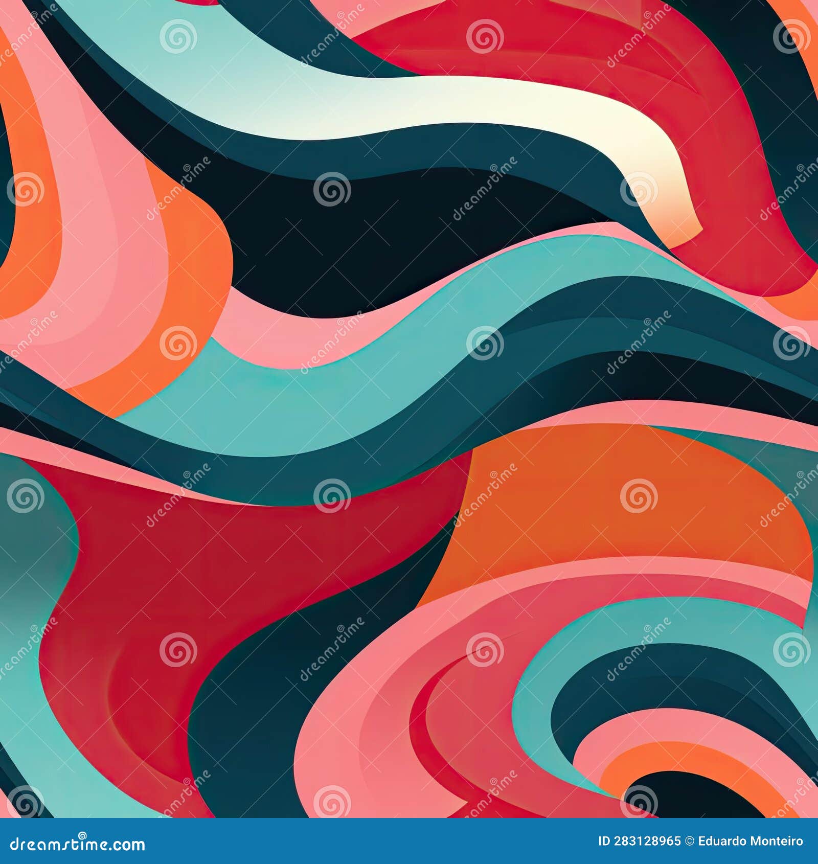 Abstract Design with Wavy Colors and Bold Patterns (tiled) Stock ...